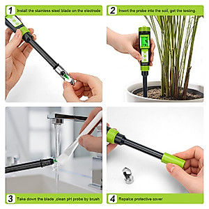 YINMIK Digital Soil pH Meter for Gardeners, Soil Direct pH Tester for Plant Care, Measure pH of Solution Potting Soil Growing Media,Great for Indoor,Greenhouse,Outdoor,Garden, Lawn, Farming, Yard Use