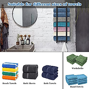 Towel Racks for Bathroom, Towel Racks for Bathroom Wall Mounted, Bath Towel Holder, Bathroom Organizer, for Rolled Bath Towels, Hand Towels, Washcloths in Small Bathroom/RV/Camper(Black)