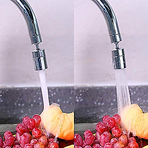 TOEGA 360 Degree Swivel Sink Faucet Aerator,2-FlowBig Angle Water Saving Dual Function,with Gasket Faucet Replacement Part - 55/64 Inch-27UNS Female Thread, 15/16 Inch-27UNS Male Thread Adapters (1)