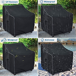 FORSPARK Outdoor Furniture Chair Covers Waterproof, Lounge Deep Seat Cover Fits up to 36 x 37 x 36 inches (W x D x H) 2 Pack