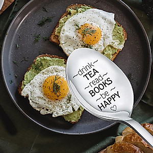 Cute Tea Spoon for Hot Tea Fancy Reading Gifts for Best Friend Birthday Gifts for Women Daughter Son Christmas Gift for Men Boyfriend Husband Gift from Wife Girlfriend Stocking Stuffers for Girls Boys
