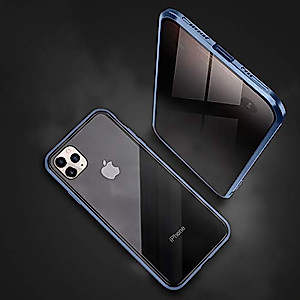 ESTPEAK Compatible with iPhone 12 Mini Magnetic Case,Anti Peep Magnetic Double-Sided Privacy Screen Protector Clear Back Metal Bumper Anti-Peep Phone Cases Cover Compatible with iPhone 12 Mini