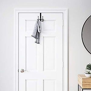 Franklin Brass OTD002F-FB-C 2-Hook Over The Door Storage Rack, Matte Black