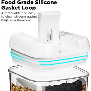 Shazo 6 PC Airtight Food Storage Containers + 6 Spoons - BPA Free Clear Plastic Snack & Spice Containers with Easy Lock Lids - Kitchen and Pantry Organization for Herbs, Coffee, Tea - 0.5L / 2.1 Cups