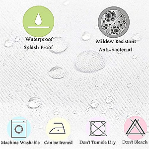 KAYEF Hayzbao 4-Piece Shower Curtain Set Featuring Non-Slip Rugs, Toilet Lid Cover, and Bath Mat - 180x180cm Shower Curtain in Matching Style Included. (5)