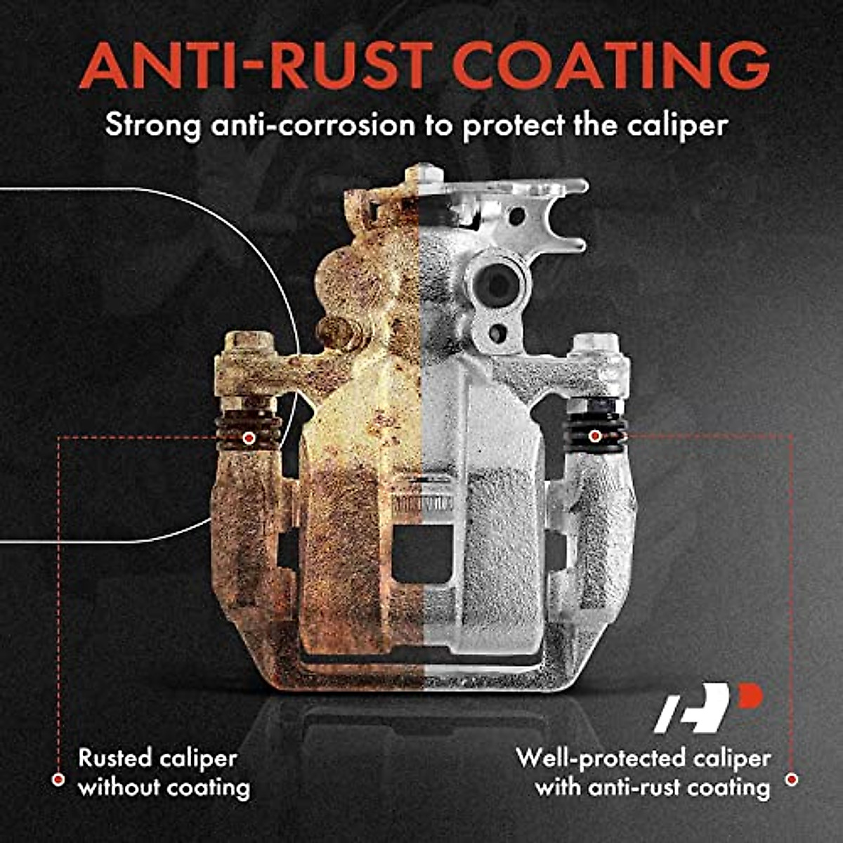 A-Premium Disc Brake Caliper Assembly with Bracket Compatible with Select Mazda Models - 5 2006-2010/2012-2015, L4 2.3L, L4 2.5L - Rear Left Driver Side