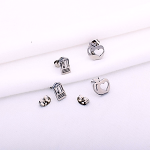 Teacher Stud Earrings 2 Pairs Apple Pencil Earrings Thank You Gifts for Teachers (Teacher Stud Earrings)