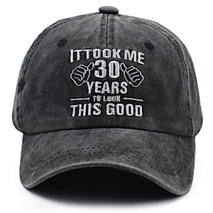 Gsspvii 30th Birthday Gifts for Women Men, 1994 Happy 30 Years Anniversary Decorations Hats, Funny 30 Birthday Party Supplies Adjustable Cotton Embroidered Baseball Cap for Dad Mom Friends Coworkers
