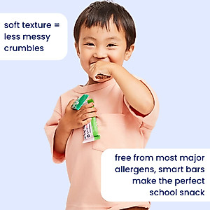 Cerebelly Toddler Snack Bars – Organic Carrot Date Smart Bars (Pack of 5), Healthy & Organic Whole Grain Bars with Veggies & Fruit, 16 Brain-supporting Nutrients from Superfoods, Nut Free, No Added Sugar, Made with Gluten Free Ingredients