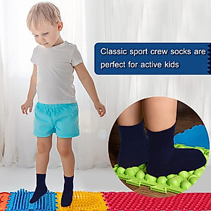Kids Crew Socks, Mid Cut Socks for Toddler Kids Boys Girls(4-7 Years), 20 Pairs Athletic Mid Calf Socks Multipack