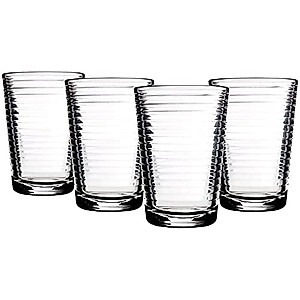 Juice Glasses 7 oz. Set Of 4 Glass Cups – By Home Essentials and Beyond – Beverage Water Tumblers for Juice, Whiskey, Cocktails, Iced Tea. Dishwasher safe.