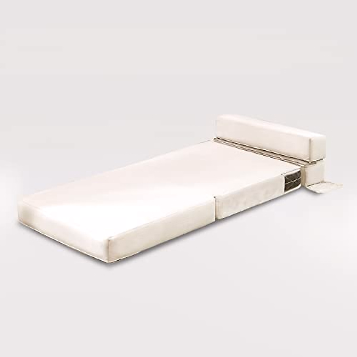 Mjkone Folding Futon Sofa Bed, Modern Convertible Couch for Compact Living Room Office Apartment Space, Modular Sectional Sofa for Resting Camping- Single, Beige