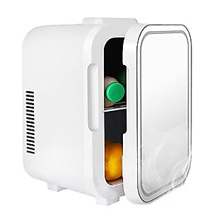 YAARN Small Fridge for Bedroom Portable Refrigerator 12V/220V Mini Mirror Fridge Auto Compressor Student Dormitory Home Use Camping Cooler Refrigerator
