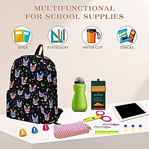 Roftidzo Large Capacity Cat Backpack Bookbag for Boys Girls Teens, Lightweight Laptop Backpack Travel Rucksack Casual Daypack