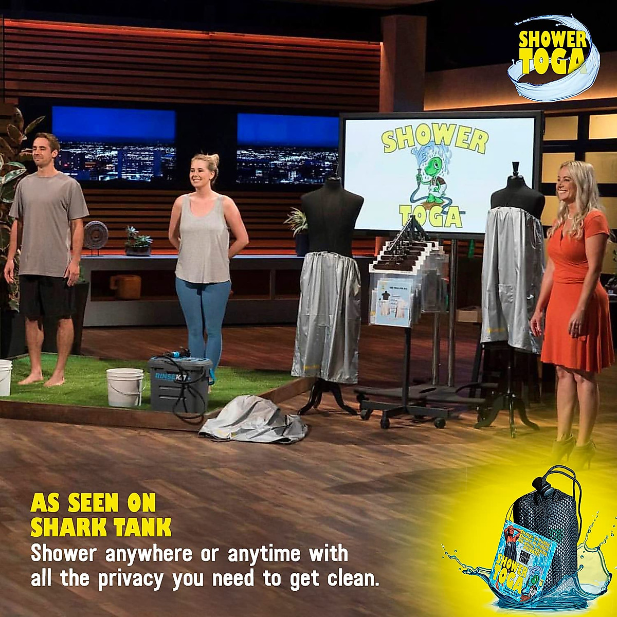 Shower Toga – Wearable Shower Garment, Privacy RV & Camping Shower, Surf Poncho, Shower Tent, or Portable Changing Room, Camping, Pool, & Outdoor Shower, Standard Size