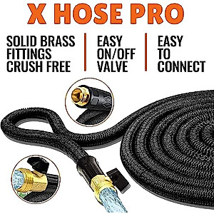 Big Boss X-Hose Pro Expandable Garden Hose 100 Ft, Heavy Duty Lightweight Retractable Water Hose, Flexible Weatherproof, Crush Resistant Solid Brass Fittings, Kink Free as Seen on TV