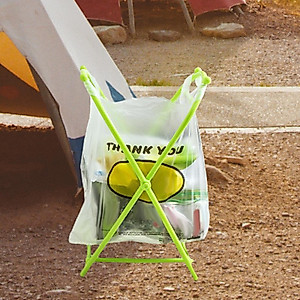 ＫＬＫＣＭＳ Trash Bag Holder Stand Hanging Trash Bag Rack Foldable Bracket Garbage Bag Holder Frame Leaf Bag Stand for Pantry Gardening Camping Laundry, Green