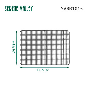 Serene Valley Baking and Cooling Racks, 2 Pieces of 10" x 15", 304 Grade Stainless Steel Wire Cooking Rack, Oven-Safe Grid for Roasting and Grilling