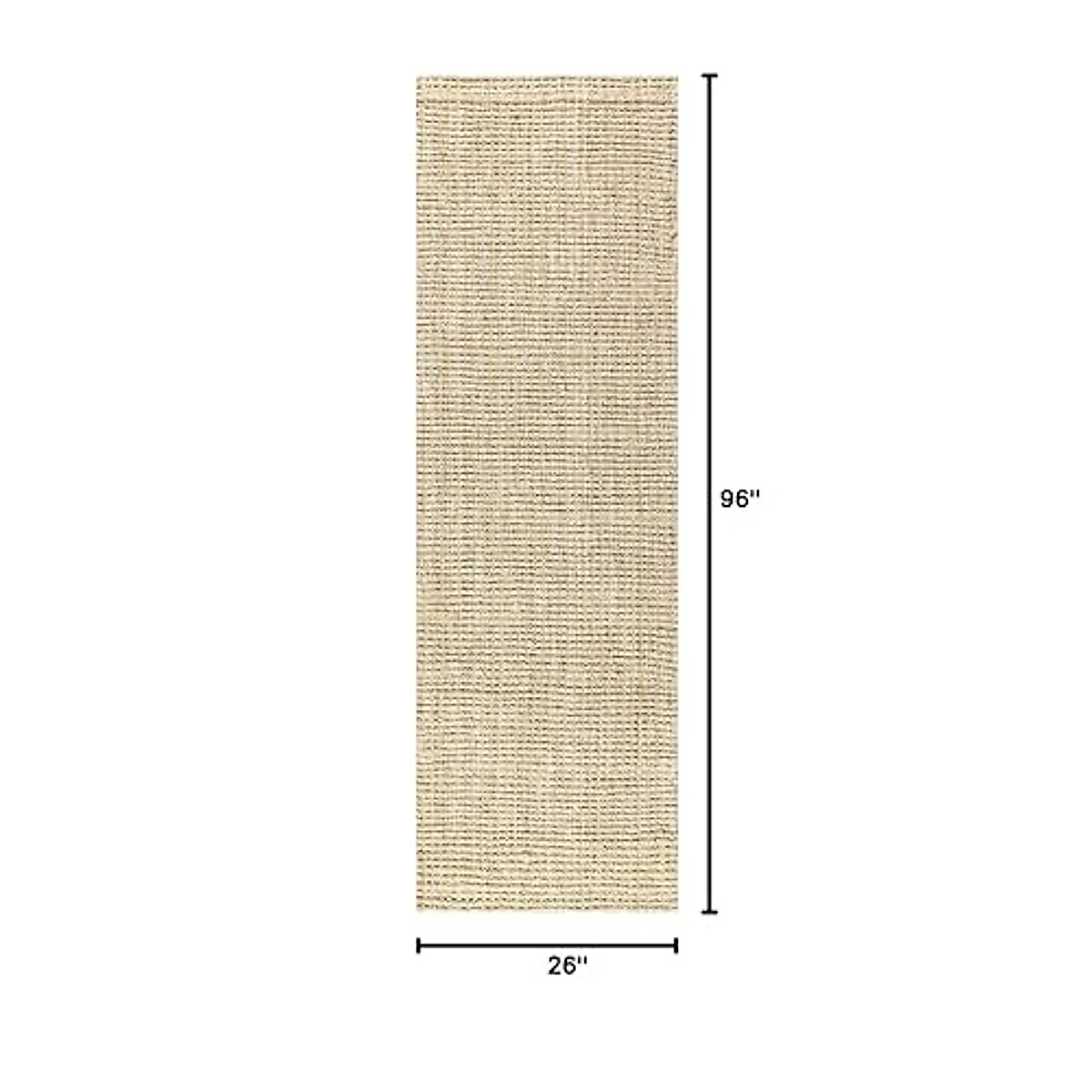 JONATHAN Y NFR103A-28 Hiro Hand Woven Chunky Jute Indoor Area -Rug Bohemian Farmhouse Easy -Cleaning Bedroom Kitchen Living Room Non Shedding, 2 X 8, Ivory