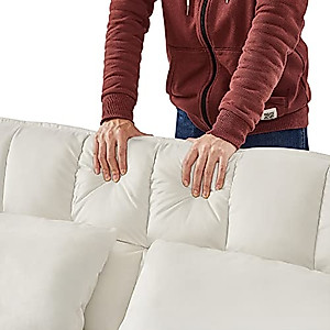 YUNLife&Home 3 in 1 Convertible Pull Out Sleeper Sofa Bed, Loveseat Futon Sofá Chair with Adjustable Reclining Backrests,Side Pockets&2 Pillows, Small Love Seat Lounge Couch, Velvet Beige 53.14" w