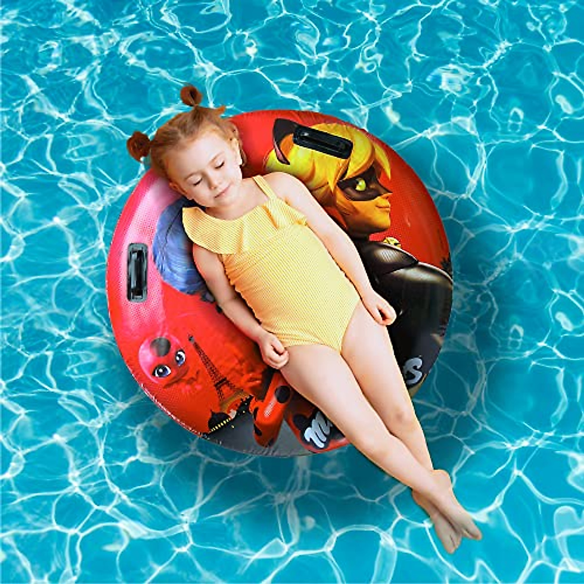Miraculous Ladybug Officially Licensed Pool Float Raft Inflatable Tube – 30 Inches – Ladybug & Cat Noir – Ring Float – Inner Tube Floatie Perfect for Beach, Pool, Lake – Swimming Ring