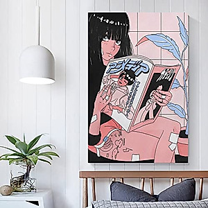 XINYUELONG Vaporwave Aesthetic 90s Anime Poster Canvas Wall Art Painting Posters Decoration Room Decor Unframe 12x18inch(30x45cm)