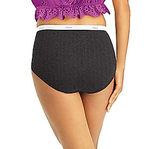 Hanes Women's Ribbed Cotton Brief Underwear 6-Pack, Assorted, 7