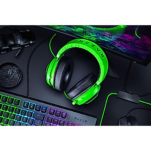 Razer Kraken Gaming Headset: Lightweight Aluminum Frame, Retractable Noise Isolating Microphone, For PC, PS4, PS5, Switch, Xbox One, Xbox Series X & S, Mobile, 3.5 mm Audio Jack – Green