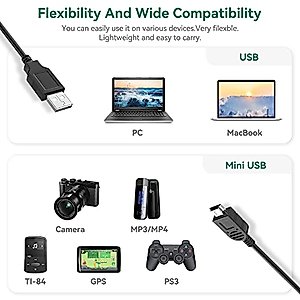 FITE ON 5ft USB Cable Laptop PC Data Sync Cord Replacement for Autel MaxiSys MS906 MS906BT MS906TS MS908 MS908P Diagnostic Scan Tool