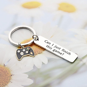 TGBJE Game Controller Keychain - Funny Gamer Gift for Gaming Fans and Enthusiasts - Can I Just Finish This Game
