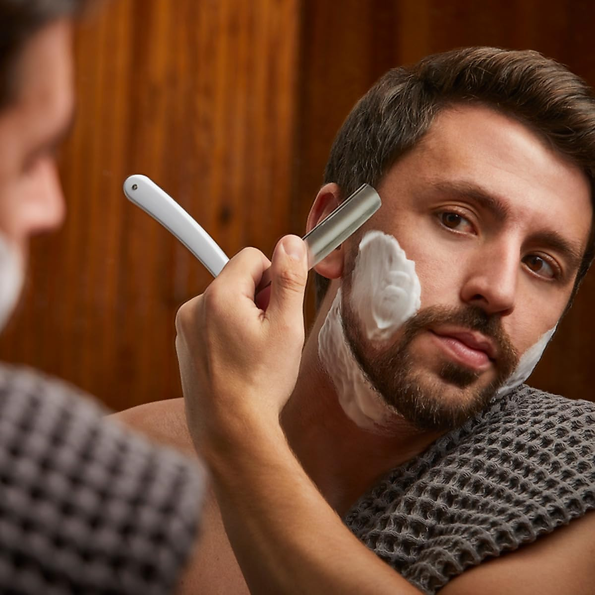 Union Razors SR2 Straight Edge Razor with White Handle