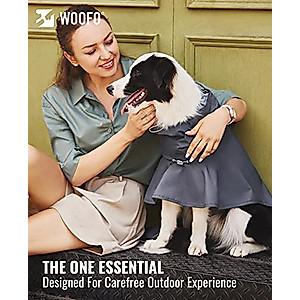 WOOFO Dog Rain Poncho, Waterproof & Windproof Dog Rain Coat for Wet Weather|Super Adjustable, Designed with Leash Hole and Reflective Strip，Size Small