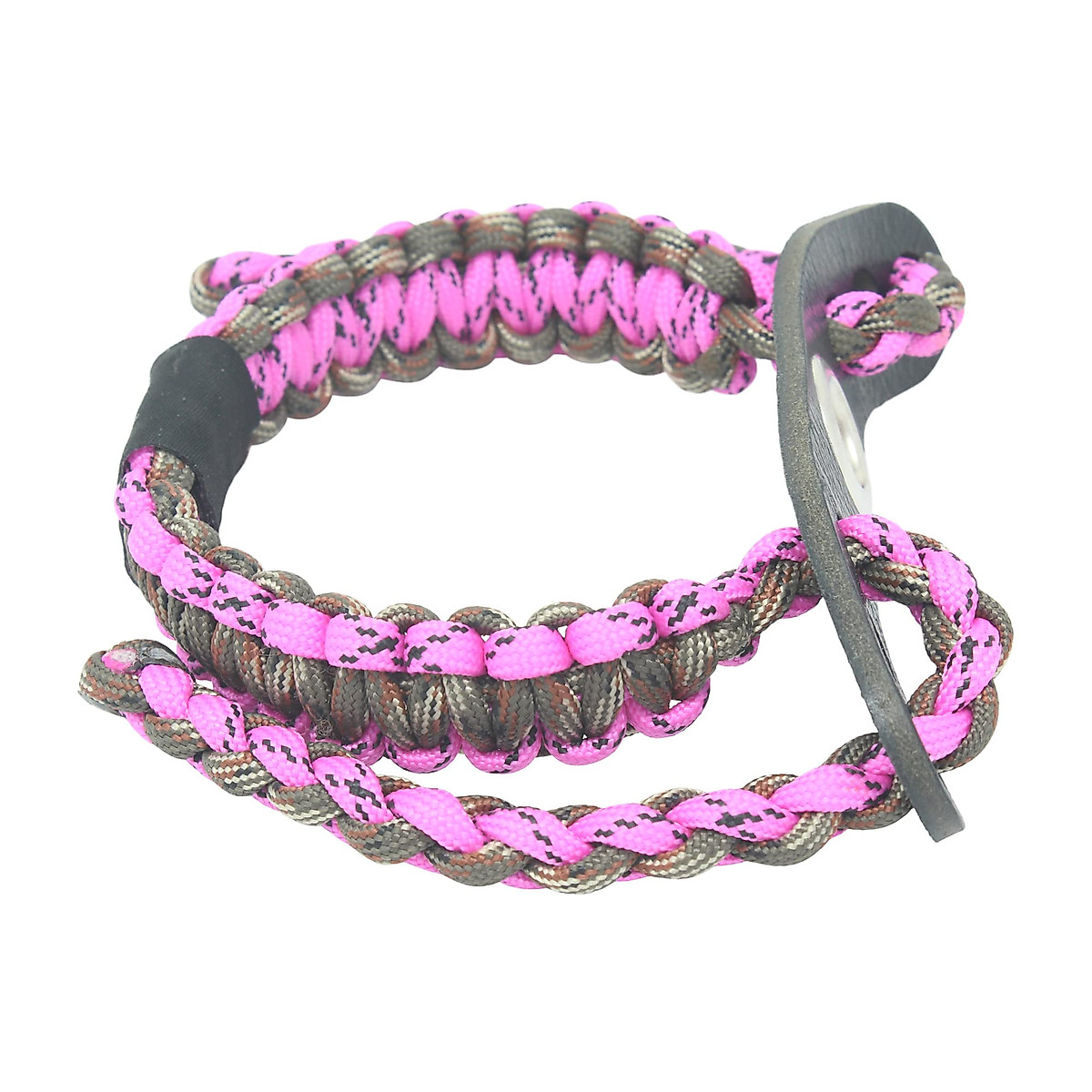 Ten Point Gear Realtree® Paracord Archery Bow Wrist Sling - 100% Full Grain Leather 550 Paracord (Pink Camo)