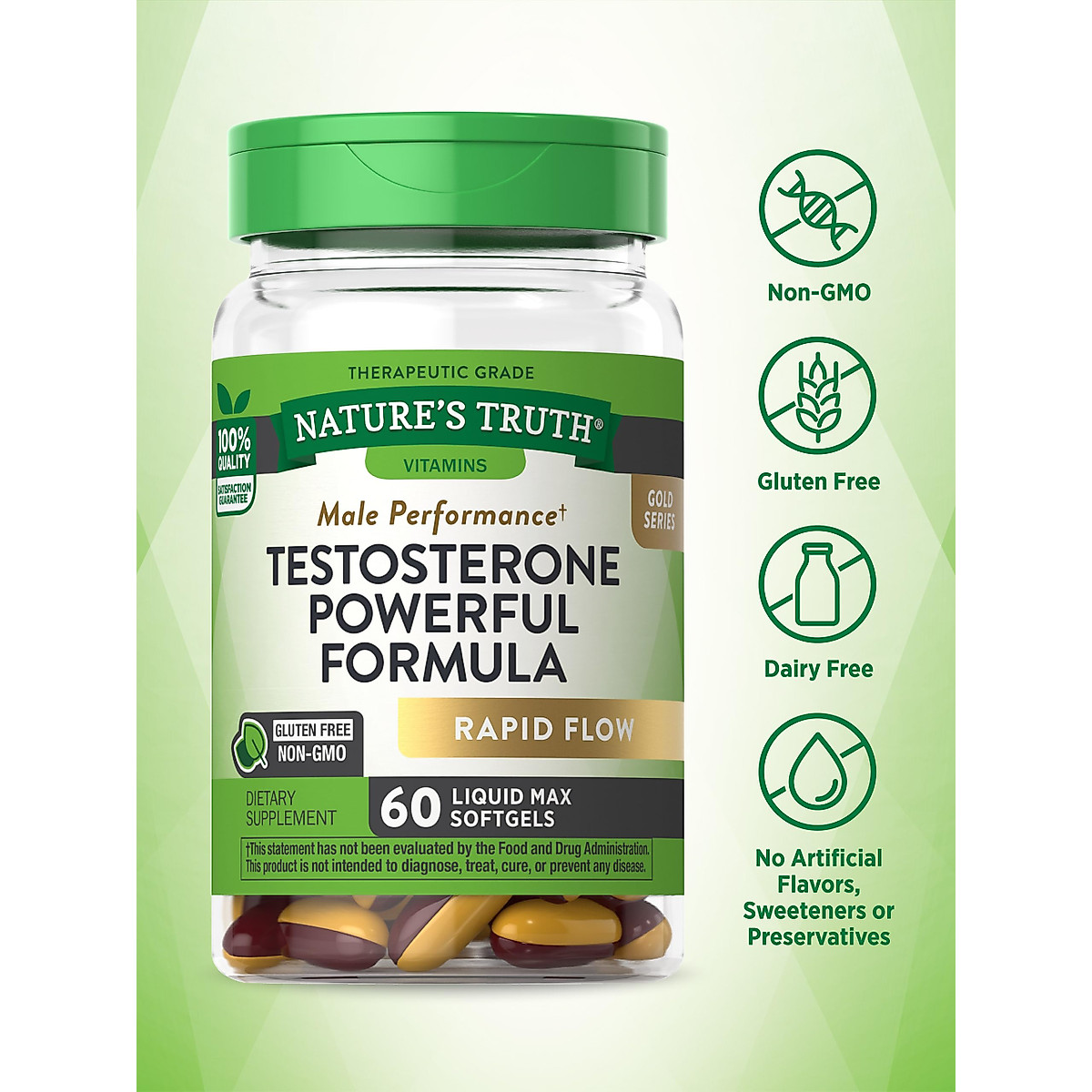 Nature's Truth Testosterone Supplement for Men | 60 Softgels | Non-GMO and Gluten Free Formula