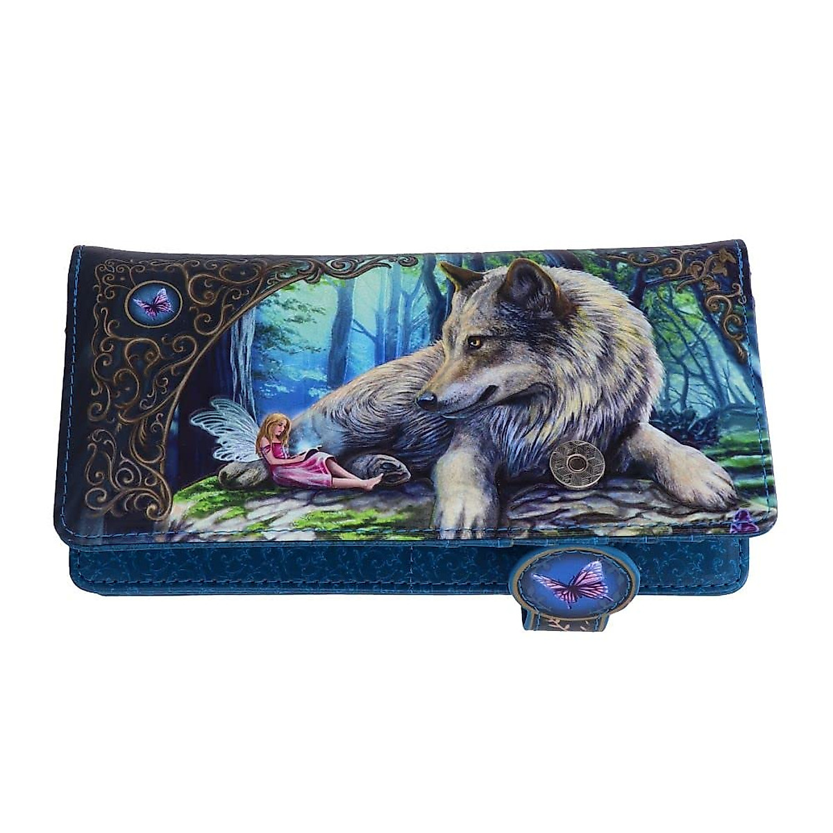 Nemesis Now Lisa Parker Fairy Stories Embossed Purse 18.5cm, PU, Multi Coloured, Lisa Parker Merchandise, 3D Effect Detailing, Large Cash and Cards Compartments