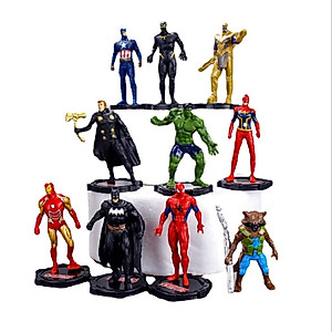 4inch Superhero Figure Set-10pcs Super Hero Adventures Ultimate Toddler Toys Small Action Figurines Cake Decoration Kids Gifts Collectible Figures (Exclusive Amazon)