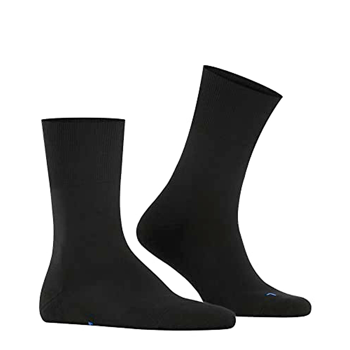 FALKE Unisex Run Socks, Light Cushion, Sporty, Classic Athleisure, Lightweight, Breathable, Skin-Friendly, Cotton, Black (Black 3000), 12.5-13.5, 1 Pair