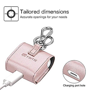 Fintie Case for AirPods 2&1, Premium PU Leather Magnet Closure Protective Portable Cover Skin with Metal Clasp and Keychain for AirPods 2&1, Rose Gold