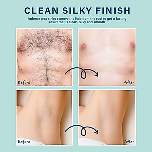 ANLOME Body Wax Strips for Face Legs Underarms Brazilian Bikini Women, Wax Hair Removal with 36 Strips