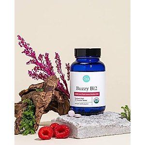 Ora Organic Vitamin B12 1500mcg - plant-based methylcobalamin for adults - Natural stimulant-free energy, Raspberry flavor chewable tablets, no added sugar - 30 tablets