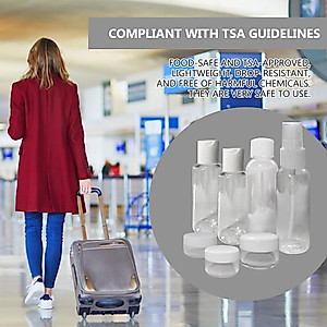 Soft 'N Style Empty Travel Size Bottles Set Plastic Travel Size Empty Bottles, Set of 7 Refillable Cosmetic Container Toiletry Bottles Set or Lotion, Shampoo, Cream, Soap, TSA/Airline Approved