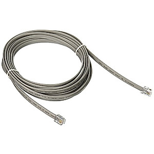 C2G 09600 RJ12 6P6C Straight Modular Cable, Ethernet Network Cable, 14 Feet (4.26 Meters), Silver