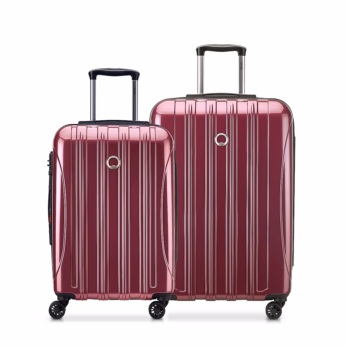 DELSEY PARIS Helium Aero Hardside Expandable Luggage with Spinner Wheels, Peony Pink, 2-Piece Set (21/25)