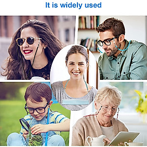 HMLFTIE 5pcs Eyeglass Strap Women Men Adjustable Anti Slip Leather Eyewear Retainers Sunglasses and Reading Eyeglass Lanyard (Black Red Brown Grey Blue)