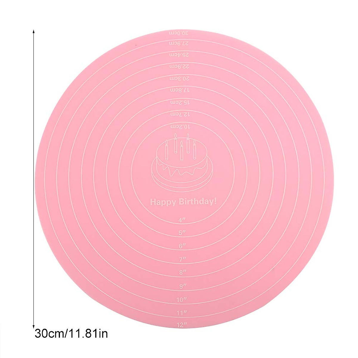 Baking Mat Round Silicone Pastry Mat, Nonslip Sheet Mat with Measurement, Nonstick Dough Rolling Mat Food Grade Silicone Counter Mat for Making Cakes Cookies Macarons Bread and Pastry