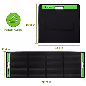 Topsolar 200W Foldable Portable Solar Panel Charger Kits for Portable Power Station Generator Cell Phones Camera Lamp 12V Car Boat RV Battery(Dual USB Ports & 19/14.4V DC Output)