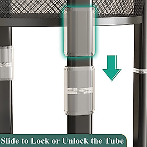 Collapsible Rolling Cart, 4-Tier Metal Storage Utility Cart for Kitchen Home Office Outdoor, Black