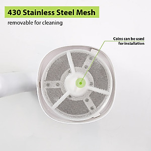 Erivibor Battery Operated Flour Sifter Electric Hand-held Flour Sieve with Dough Scraper Kitchen Baking Tool Powder Filter Food-grade Plastic Body and SS430 Filter Mesh, 4 Cup/1L Capacity, White