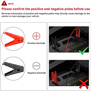 Car Jump Starter, Portable Car Battery Charger Jump Starter, 1000A 27000mAh for up to 6-Liter Gasoline and 3-Liter Diesel Engines with Smart Charging Port, Compass and LED Light