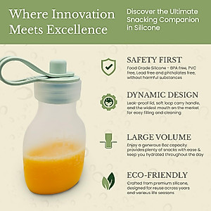 Renew Rations Silicone Reusable Pouches for Toddlers, Refillable BPA-Free Baby Food Pouches, Freezer & Dishwasher Safe - Ideal for Baby Food Puree, Applesauce & Smoothies 240 ml / 8 oz - Pack of 2